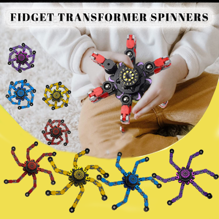 [Ready Stock] Colourful Transformer Fidget Spinner | Lazada