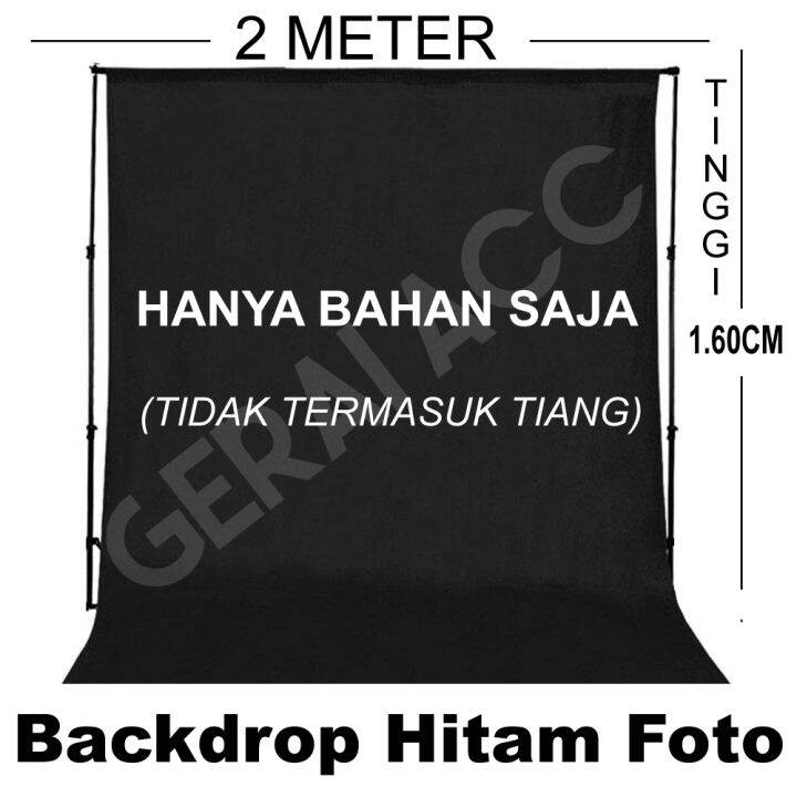 2 Meter Backdrop Hitam Foto Black Photography Studio Photo Backdrop ...
