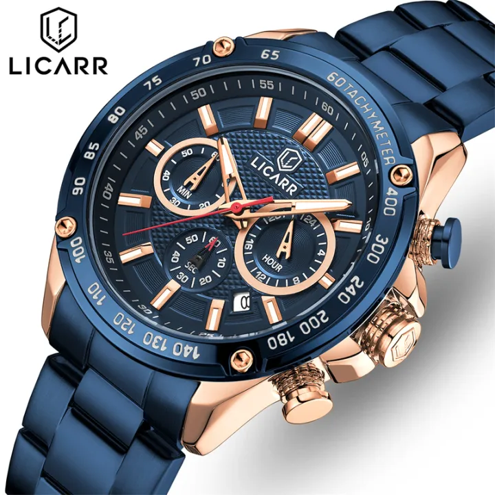 LICARR Business Men's Watch Top Luxury Brand Classic Waterproof Clock ...