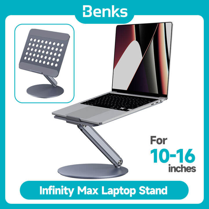 Benks Infinity Max Laptop Stand with 360 Degree Rotating Base Foldable Portable Tablet Holder ...