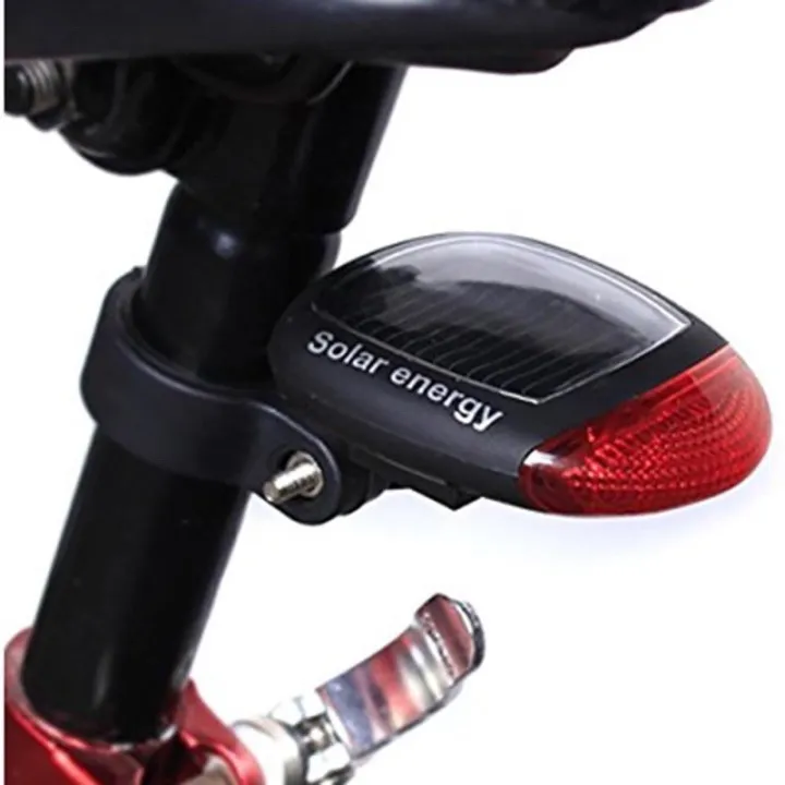 LED Red Bicycle Solar Energy Rechargeable Tail Rear Light U-26 | Lazada PH