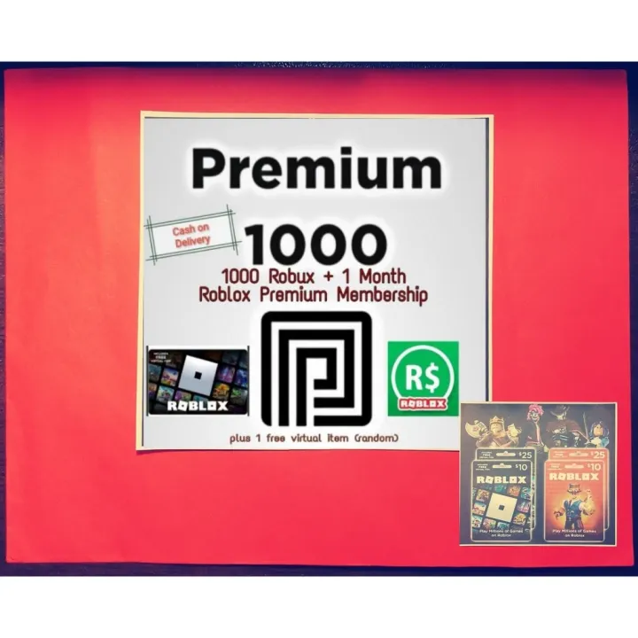 Robux 1000 or 2600 + Roblox Premium Card (COD) | Lazada PH