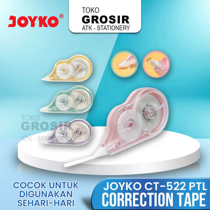 Joyko Correction Tape 12m TipEx Kertas Joyko CT-522 PTL PASTEL | Lazada ...