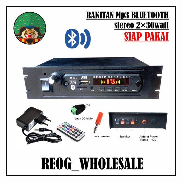 Power amplifier bluetooth rakitan MP3 RAKIT 12v dc stereo 2×30watt ...