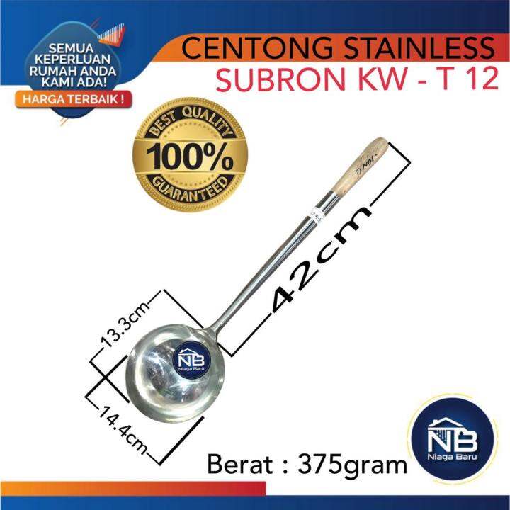 Subron Sendok Centong Stainless Gagang Kayu Jumbo KW - T 12 | Lazada ...
