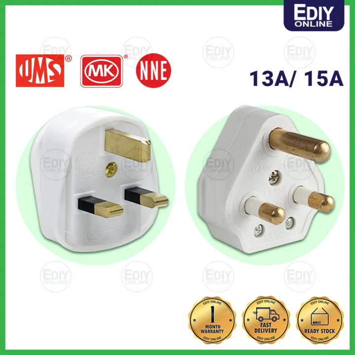 SIRIM APPROVED UK STANDARD 3 PIN 13A 15A FUSED PLUG TOP FOR SOCKET ...