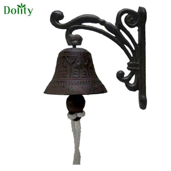 Dolity Cast Iron Door Bell Outdoor Dinner Bells Hanging Garden Bell ...