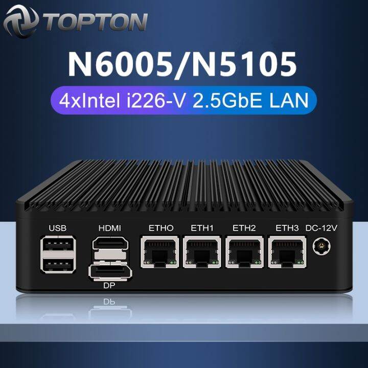 4 Intel I226 2.5G 11Th Gen Pentium N6005ไฟร์วอลล์ Soft Router DDR4 2 ...
