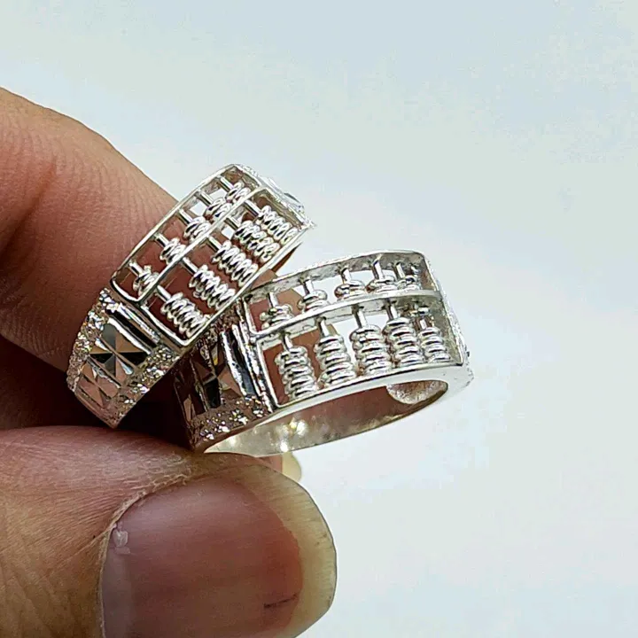 Ready stock**Original 925 silver rings abacus cincin perak 925 sempoa ...