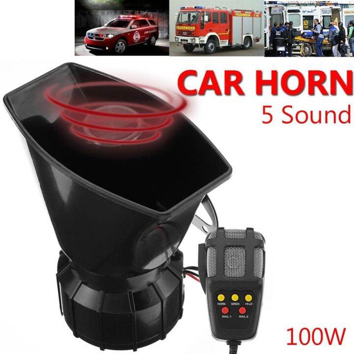 {Premium A} Universal 12V Warning Alarm 100W 5 Tones Car Truck Vehicle ...
