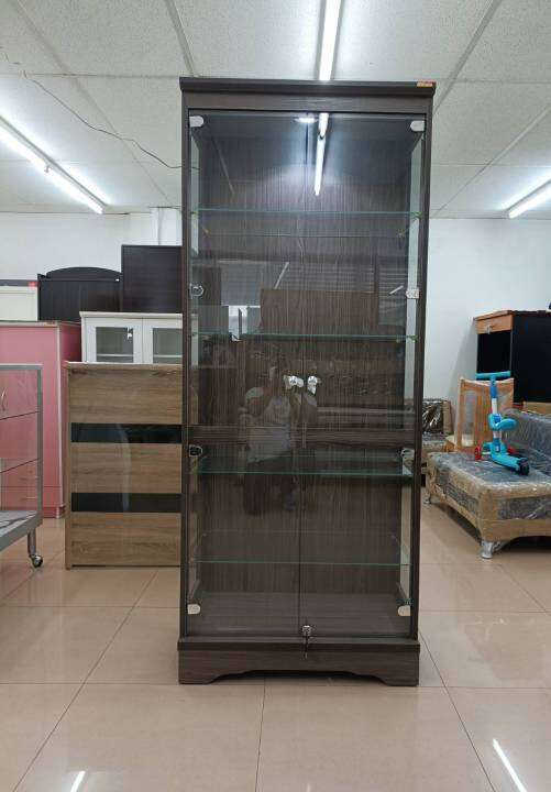 ตู้โชว์ดาวไลท์ LED 80 ซม / รุ่น CB-012 แบบดีไซน์หรู สไตล์เกาหลี มีไฟ LED ส่องสว่าง 2 ประตูบาน ...