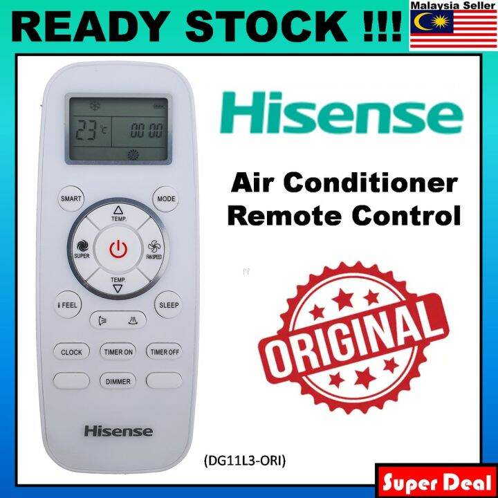 [ของแท้100] HISENSE Air Cond Aircon Aircond Air Conditioner Remote ...