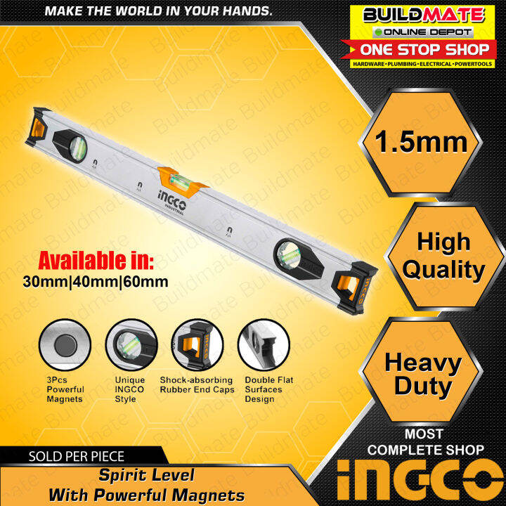 INGCO Spirit Level With Powerful Magnets 30cm | 40cm | 60cm •BUILDMATE• IHT | Lazada PH