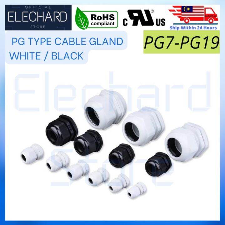 Cable Gland PG Gland Nylon IP68 Black White PG7 PG9 PG11 PG13.5 PG16 PG19 | Lazada