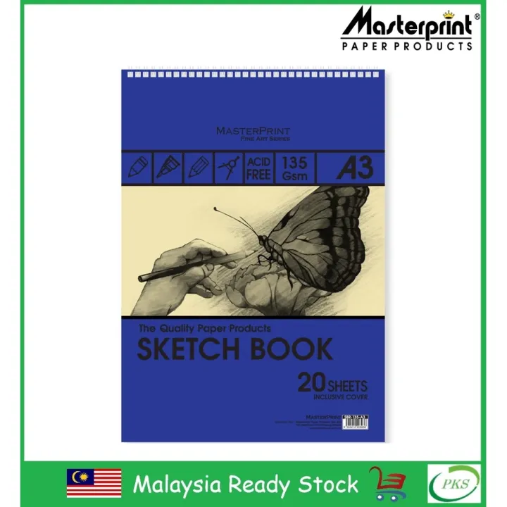 Masterprint A3 Sketch Book Portrait 135gsm 20 Sheets (SBR-135-A3) | Lazada