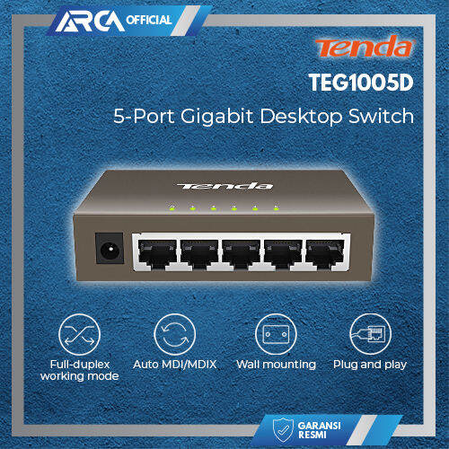 Tenda TEG1005D 5-Port Gigabit Desktop Switch | Lazada Indonesia