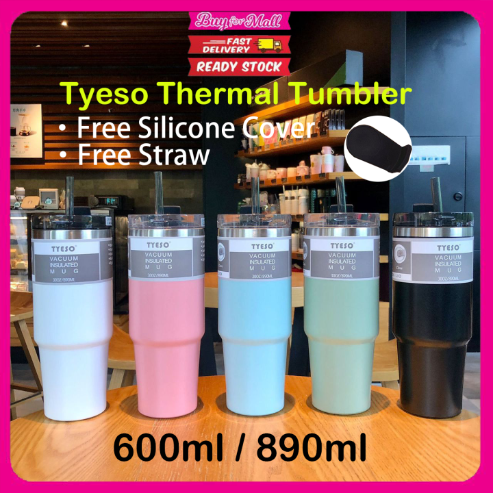 TYESO VACUUM INSULATED MUG 600 & 890ml 304 Stainless Steel Thermo Cup Travel Coffee Mug With Lid ...