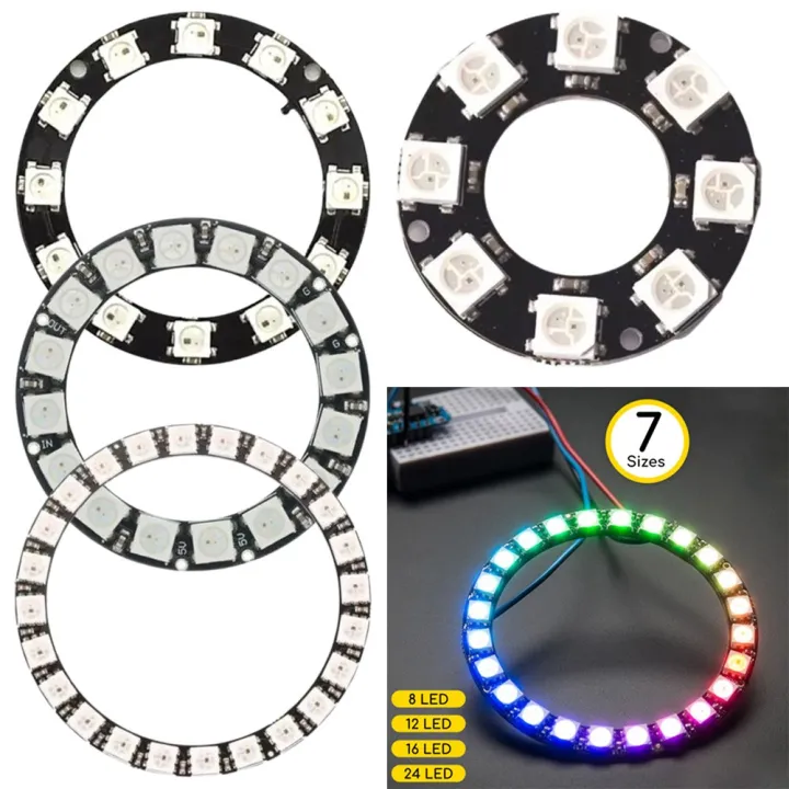 5V LED Ring แหวน RGB LED NeoPixel แอดเดรสส่วนบุคคลสำหรับ Arduino WS2812 ...