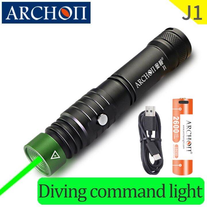 J1 diving coaching command green beam flashlighst Underwater 100m ...