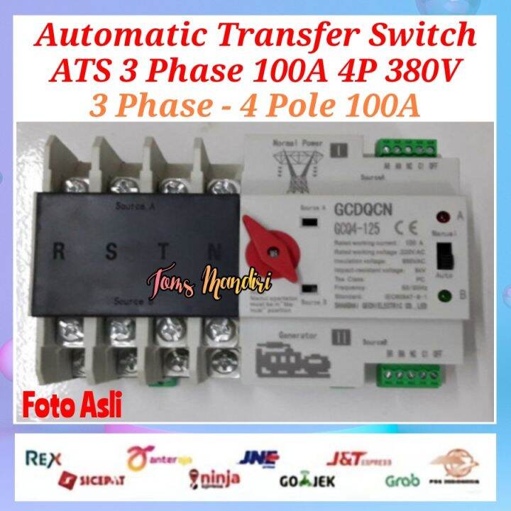 Automatic Transfer Switch ATS 3 Phase 100A 4P 380V Solar Cell Panel ...