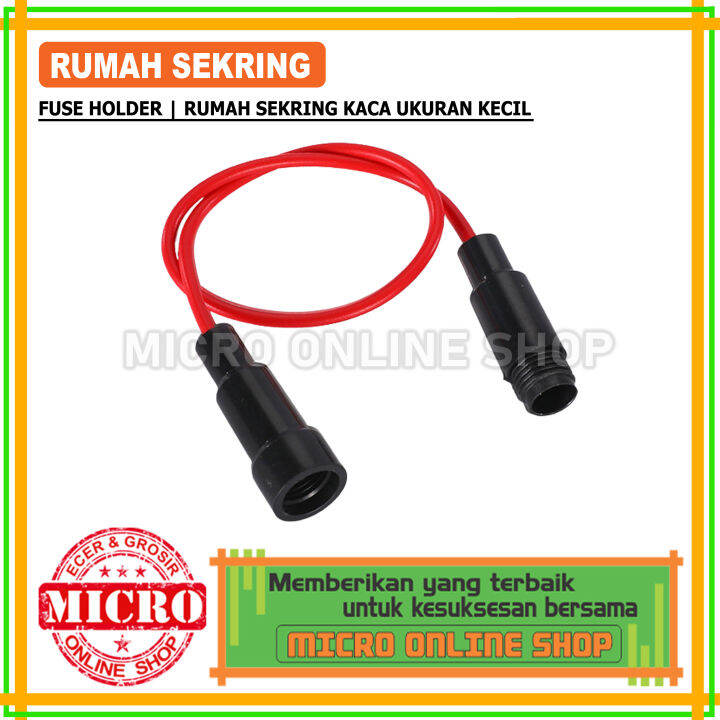 PAKET 3 PCS Fuse Holder Kecil Drat Kabel Gantung / Rumah Sekering Kaca ...