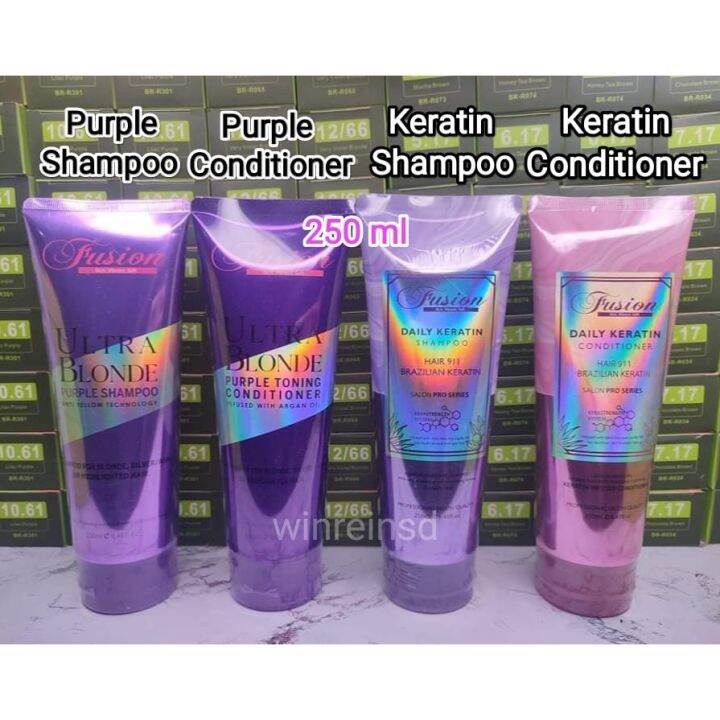 FUSION Purple Shampoo Conditioner Brazilian Keratin | Lazada PH