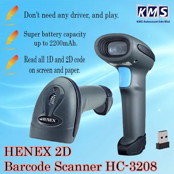 HENEX 2D Wireless Barcode Scanner (HC-3208R) | Lazada