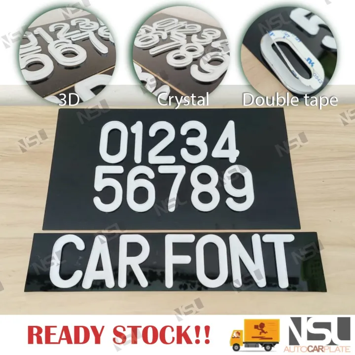 🔥READY STOCK🔥BUAT SIAP🔥Car Number Plate / Nombor Plate Kereta (WHITE ...