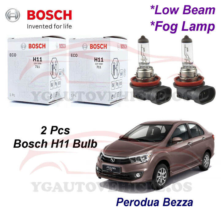 Perodua Bezza Headlamp Light Bulb Bosch H11 HB3 12V 55W Low Beam High ...