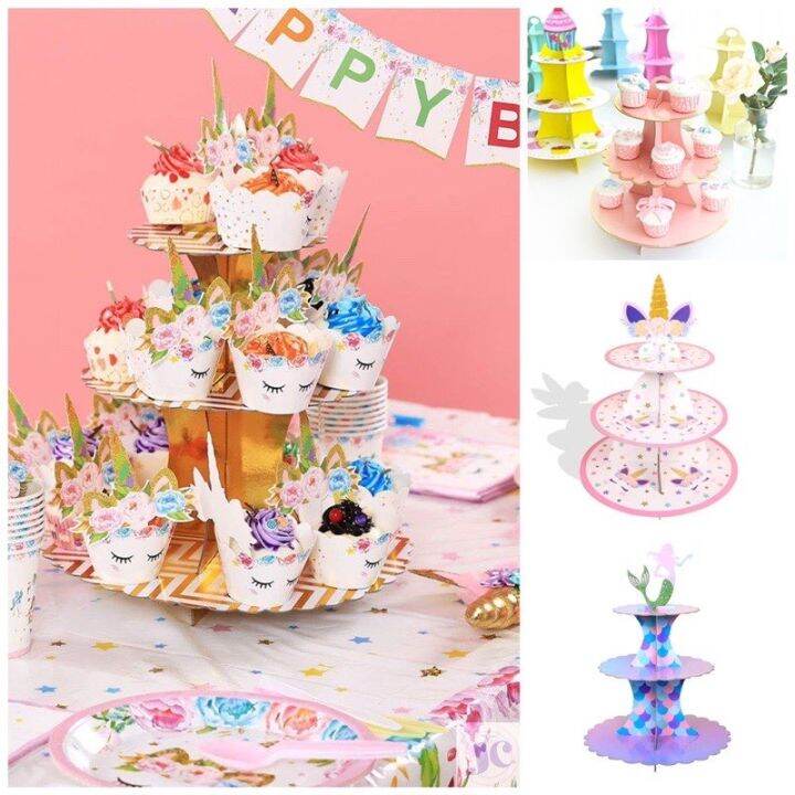 3 Tier Cupcake Stand Cake Stand Cardboard Cupcake Stand Dessert Stand