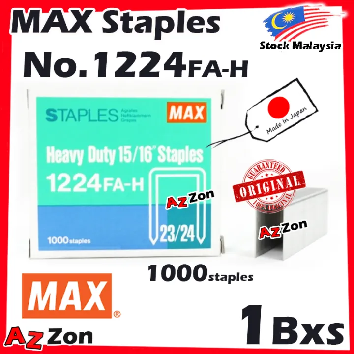 MAX Staples Heavy Duty 15/16'' Staples 1224 FA-H / ML 23/24 100% Original Genuine MAX Staples ...