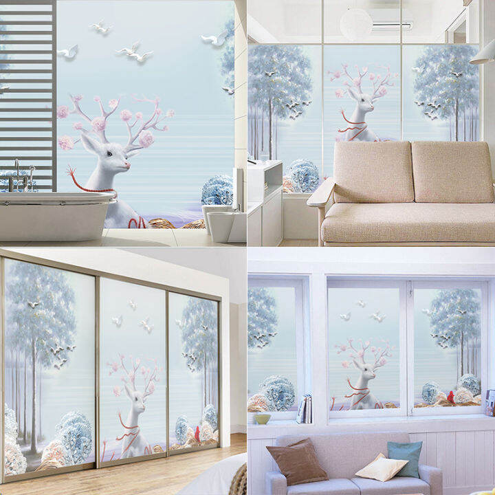 Sliding doors, windows, bathrooms, frosted window film paper, cartoon ...