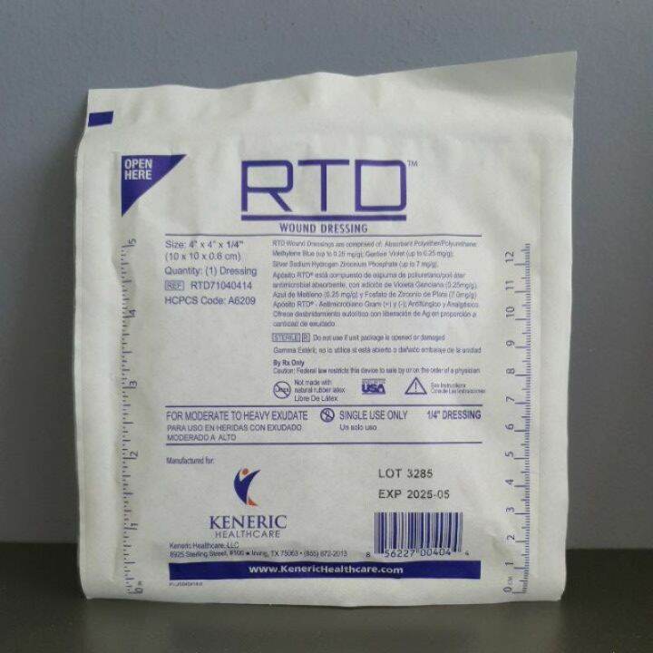 [Satu Keping] Keneric Rtd Wound Dressing 10X10X0.6Cm 1S Expiry07/2026 ...