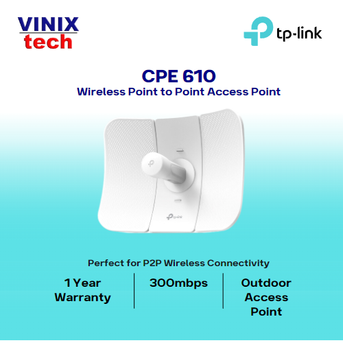 TPLink CPE610 5GHz Wireless Point to Point 300Mbps 23dBi Outdoor CPE ...