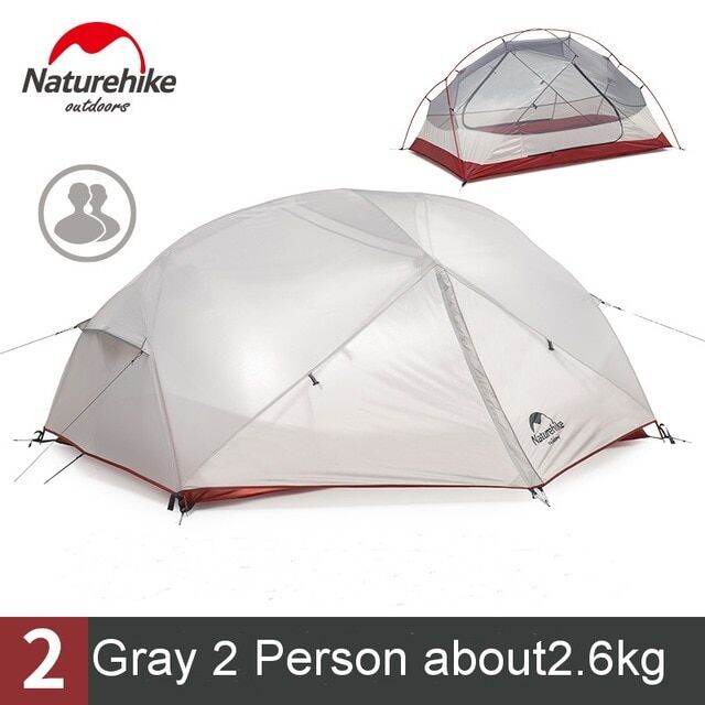 Naturehike 210T Mongar 2 3คนเต็นท์กลางแจ้งสองชั้นกันน้ำก้านอลูมิเนียมสี ...