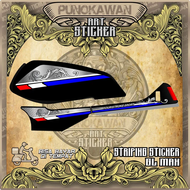 STRIPING GL PRO/MAX STIKER LIS BODY HONDA GL CUSTOM BATIK THAILAND ...