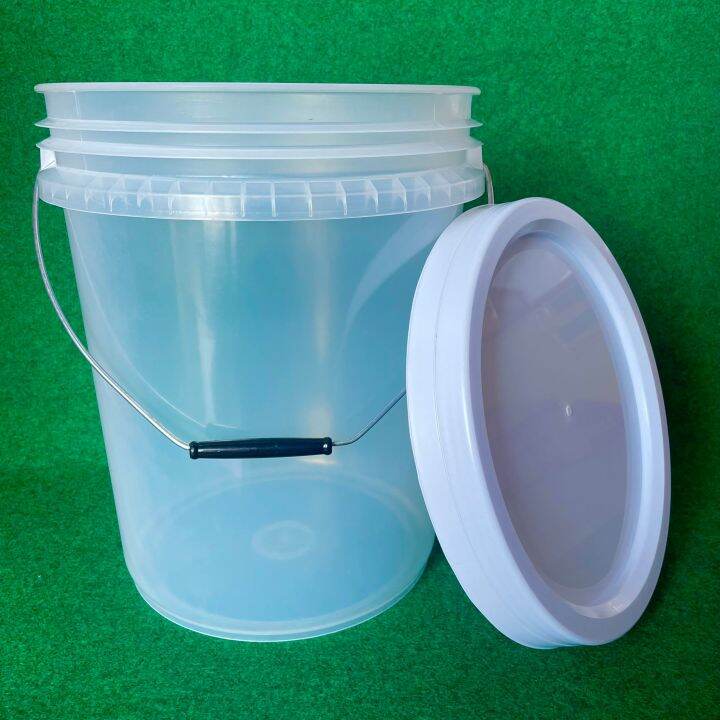 พร้อมส่ง ถังพลาสติกมือ 1 ใส่อาหาร Food grade Premium แบบใสใหม่ ขนาด 20 ...