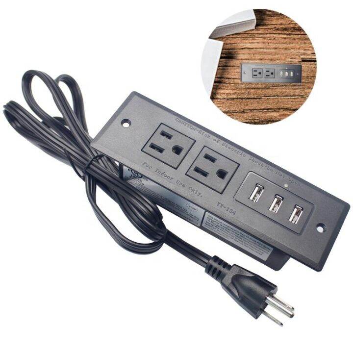 PDU 3 Pin Power Extension 3 Usb Strip/2 Smart Electrical Outlet USA ...