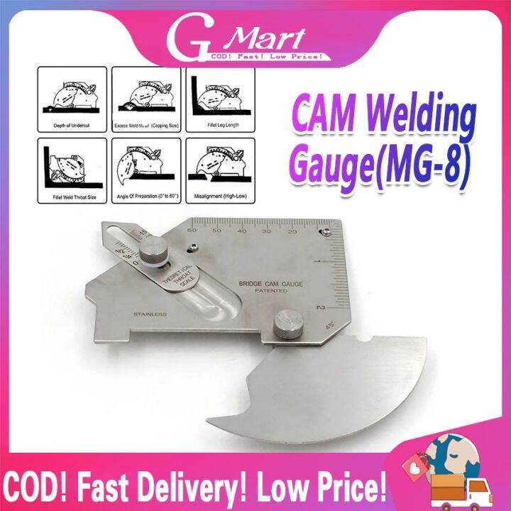 Multi-function Cam Type Weld Inspection Ruler Welding Height Measurement Stainless Steel Angle ...