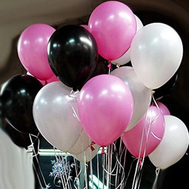 30pcs Black Pink and White Latex Balloons Party Clayland Debut Birthday ...