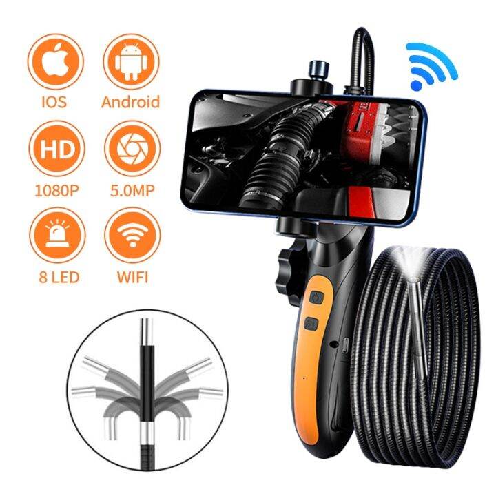 WiFi Borescope Camera 180 Degree Articulating Digital Industrial ...