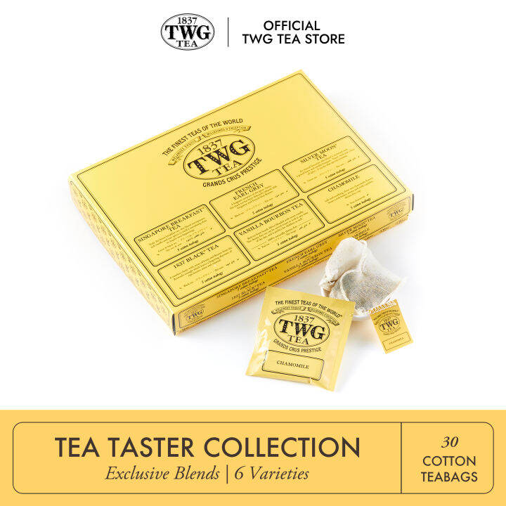 TWG Tea | Tea Taster Collection, Selection of 6 Best Seller Teas in 30 Hand Sewn Cotton Tea Bags ...
