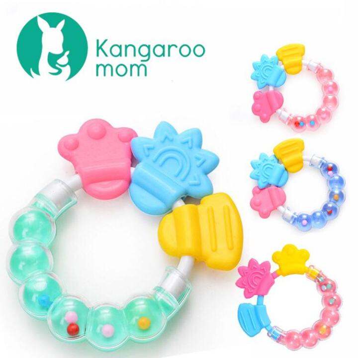 Kangaroomom Baby Rattles Teether Toy Silicone Teeth Biting | Lazada PH
