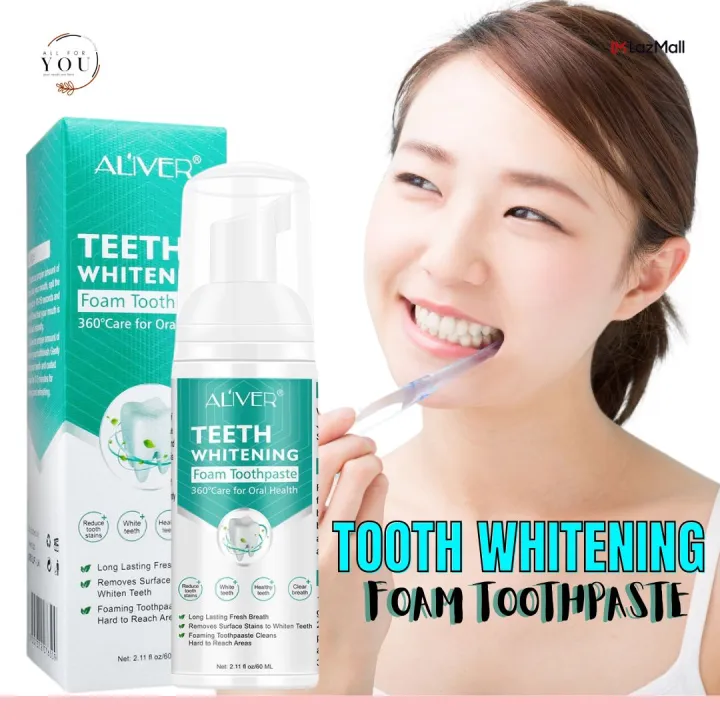 Tooth Whitening Foam Toothpaste Brightening Teeth Remove Odor Clean ...