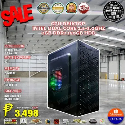 Desktop CPU Mid Gaming INTEL Dualcore 1.8-3.0Ghz 775 4gb Nvidia GT210 ...