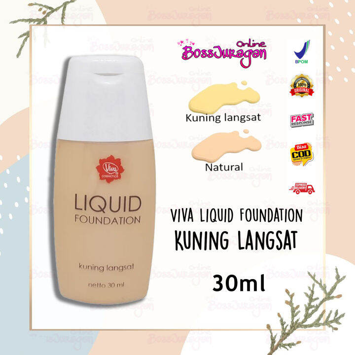 (kuning langsat) BPOM VIVA Liquid Foundation Kuning Lansat 30ml ...