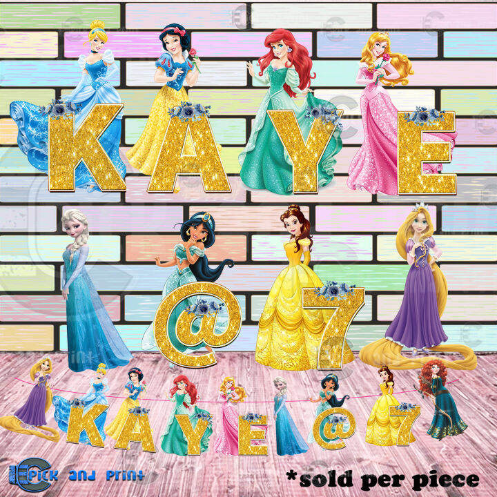 Personalized/Customized Disney Princesses Cinderalla, Snow White, Ariel ...