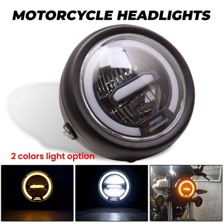 Motorcycle Led Headlight Universal Retro Motorcycle Headlamp Cafe Racer
