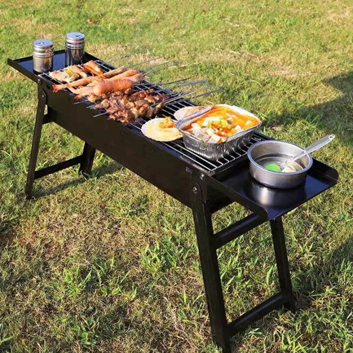 Outdoor folding barbecue rack drawer type household barbecue oven ...
