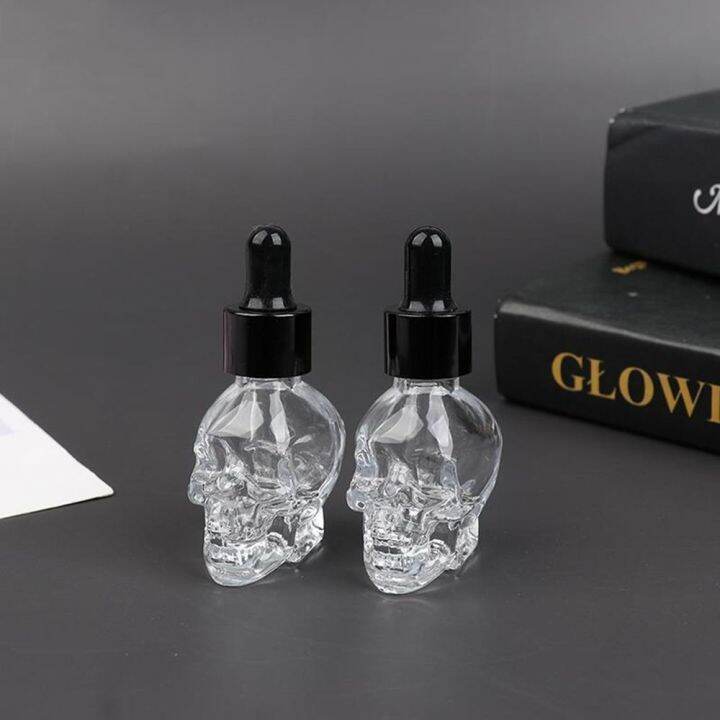 LOUIS Glass Dropper Skull Shape Bottle Transparent with Pipette Glass ...
